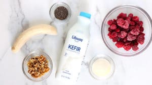 Raspberry Walnut Kefir Smoothie to Start Your Day - Rainbow Delicious