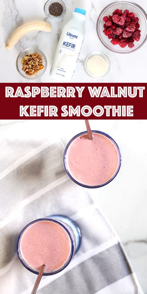 Raspberry Walnut Kefir Smoothie to Start Your Day - Rainbow Delicious